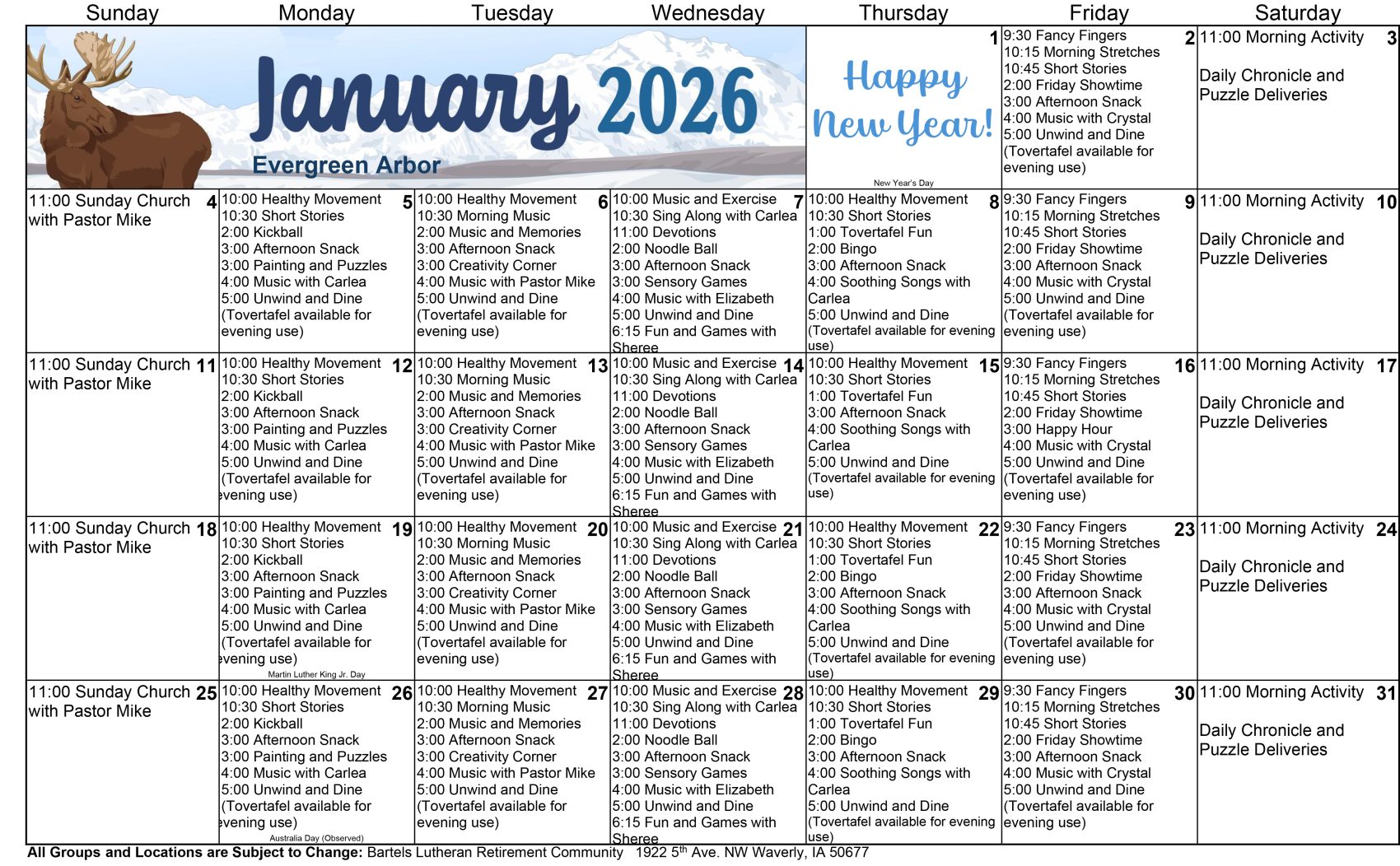 News & Activity Calendar | Bartels Community